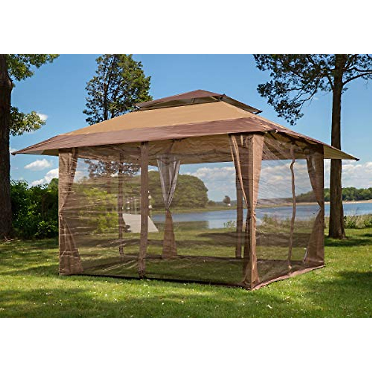 Keep Mosquitoes Out of Your 10 x 10 Gazebo with This Four Panel Pack of Easy to Netting with Zippers