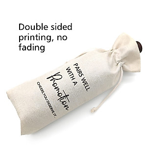 New job wine Bag, Promotion Gift, New Job Gift for her, Gift for him, Retirement Gift, Congratulations New Job Wine Bag - Burlap Drawstring Wine Bag