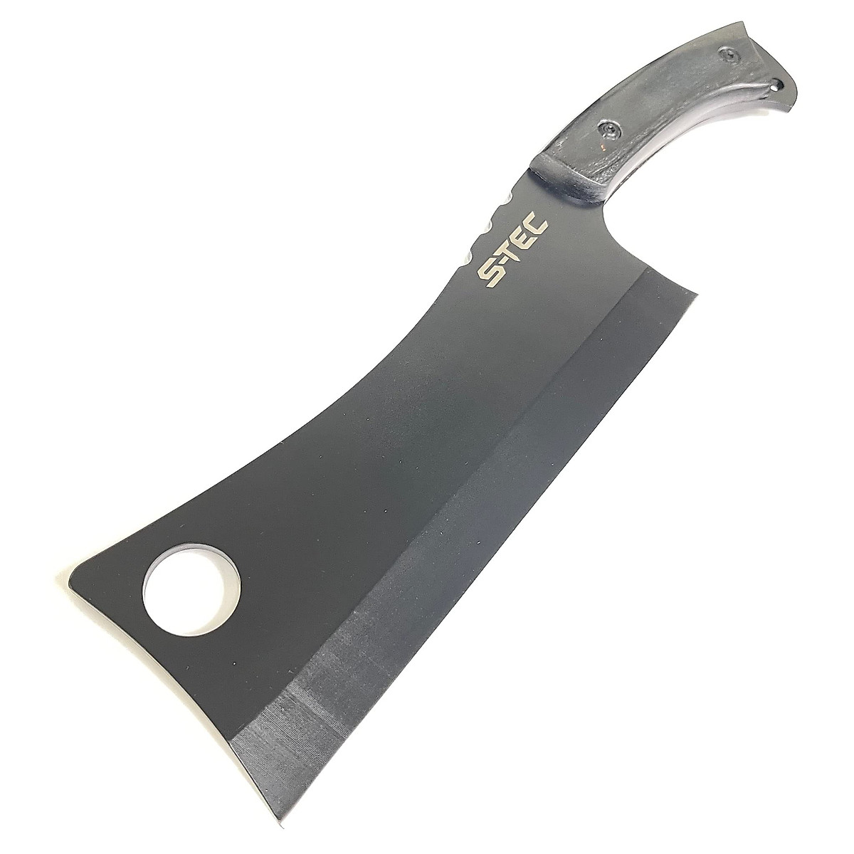 12" Fixed Blade Hunting Cleaver Knife I 7.5 inch Blade I Natural Wood Handle I Outdoor & Sport I Camping I Hunting I Nylon Sheath I (Black/Black)