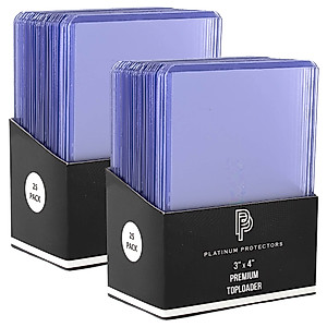 Platinum Protectors Trading Card Sleeves, Toploader Card Protectors for Pokemon, Football, Baseball Sports Cards – Clear Plastic Top Loader Sleeves for Trading Cards, Collectible Cards (50-Count)