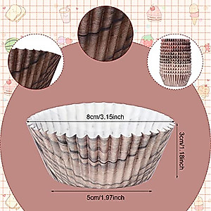 300 Pieces Cupcake Liners Cupcake Wrappers Woodland Animal Cupcake Cups Paper Muffin Baking Liners Holders for Bridal Showers Wedding Holiday Birthday Party Decorations (Woodgrain)