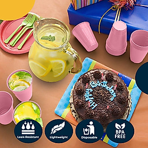 Exquisite Pink Party Cups - 50 Pack, 12 oz Each | Perfect for Celebrations