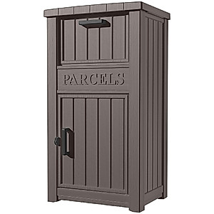 LHBGO Package Delivery Box for Outside, Anti-Theft Lockable Parcel Drop Boxes Outdoor Package Delivery and Waterproof Deck Box,Storage Box for Porch, House, Curbside