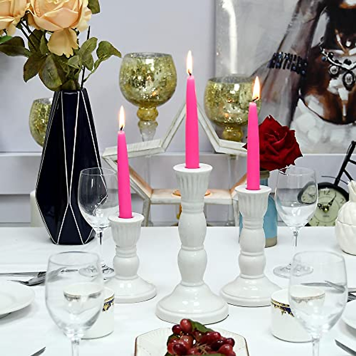 Zest Candle 12-Piece Hot Pink 6" Taper Candles, Count