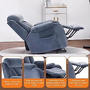 DAZONE Power Recliner Chair, Lift Chair Recliners for Elderly Modern Power Lift Chair Overstuffed Electric Recliner Chair Theater Reclining Chair Lazyboy Recliner Chair for Living Room Bedroom Grey