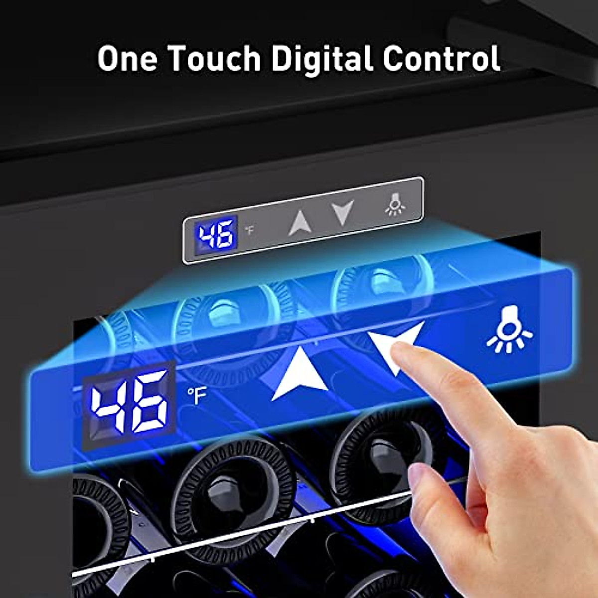 IsEasy 12 Bottle Wine Cooler, Mini Wine Cellar Adjust Temp 46°F-66°F Quiet Freestanding Wine Refrigerator Counter Top Bar Fridge for Kitchen, Home Bar, RV (UPGRADE)