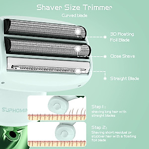 Bikini Trimmer for Women, 3 in 1 Electric Razors Shaver for Women Body Hair, Pubic Hair Trimmer Women, Rechargeable Body Groomer for Legs Face Underarm Wet/Dry Use, IP7X Waterproof