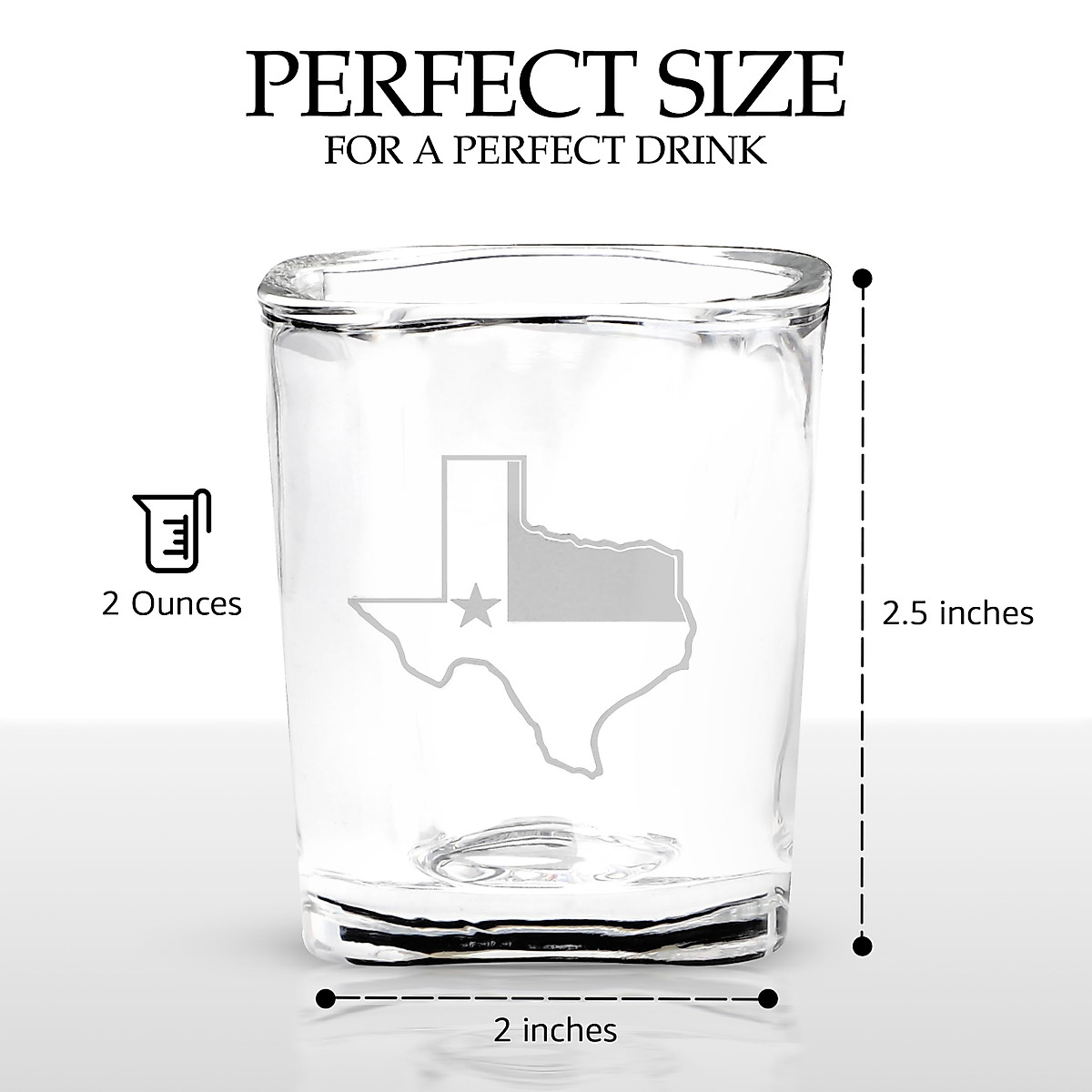 Rogue River Tactical Square Texas State Flag Outline Shot Glass Gift For Texan TX