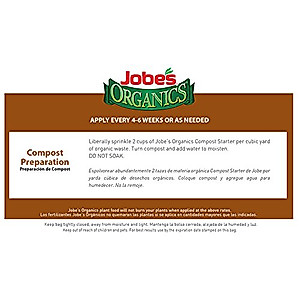 MaxWorks 80699 Garden Compost Bin Tumbler, 42 Gallon Capacity with 2 Chambers Dual Rotating Composting Tumbler, Black & Jobe's Organics Compost Starter, 4 lb