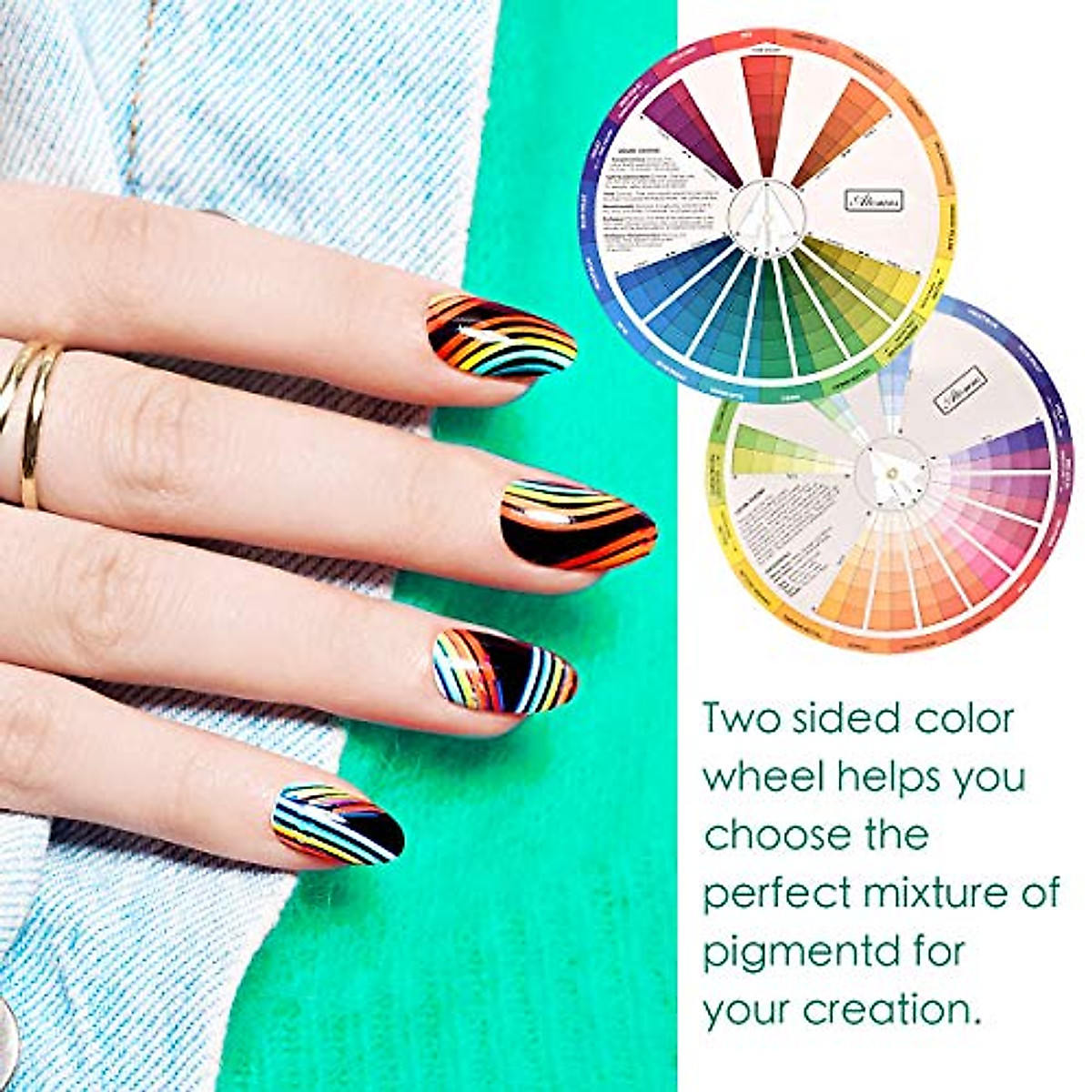 Creative Color Wheel, Paint Mixing Learning Guide Art Class Teaching Tool for Makeup Blending Board Chart Color Mixed Guide Mix Colours (9.25inch)