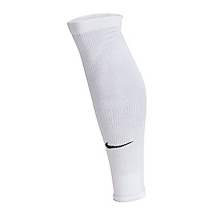 NIKE Standard Football Leg Sleeve, White/Black, Small-Medium