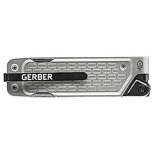 Gerber Gear Lockdown Driver 7-in-1 Multi-tool - 2.5" Plain Edge Blade, Scissors, Bit Driver - EDC Gear and Equipment - Silver