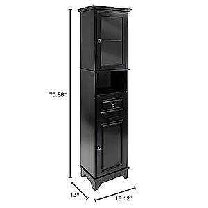 Winsome Wood Alps Tall Cabinet with Glass Door and Drawer