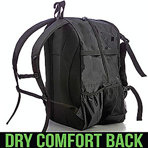 Athletico Advantage Baseball Bag - Baseball Backpack with External Helmet Holder for Baseball, T-Ball & Softball Equipment & Gear for Youth and Adults | Holds Bat, Helmet, Glove, Shoes (Black)