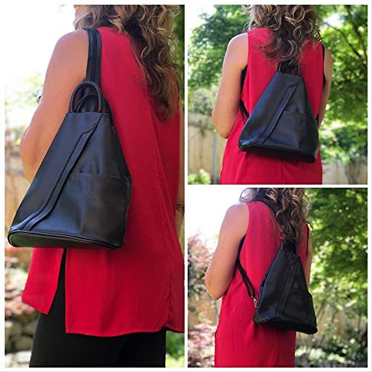 LaGaksta Submedium Leather Backpack Purse Black