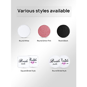 Getinbulk Compact Mirror Bulk, Set of 12 Double-Sided 1X/3X Magnifying PU Leather Round (Black, 2.7inch Diameter)