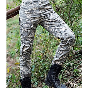 HARGLESMAN G3 Combat Pants Military Clothes Suits ACU with Knee Pads for Men Tactical Bottom Trousers for Work Training Hunting Airsoft Paintball Uniform Sets Apparel Gear ACU M