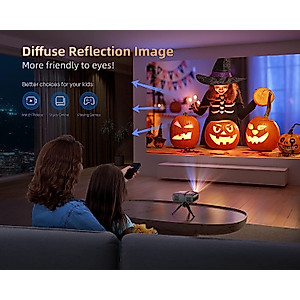 Mini Projector, Tkisko 5G WiFi 1080P Supported Video Projector, 12000 Lumens Portable Outdoor Projector, Home Theater Projector for Ceiling/Gaming/Movie, Compatible with iOS, Android, TV Stick, HDMI