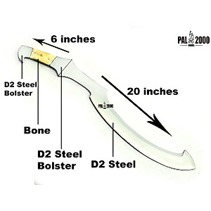 HUN-9986 Handmade D2 Steel Full Tang Machete Knife with Sheath