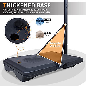 HooKung Portable Basketball Hoops Height Adjustable 5.6ft -7ft Basketball System 28 Inch Backboard with Wheels for Teenagers Youth Indoor Outdoor Use, red