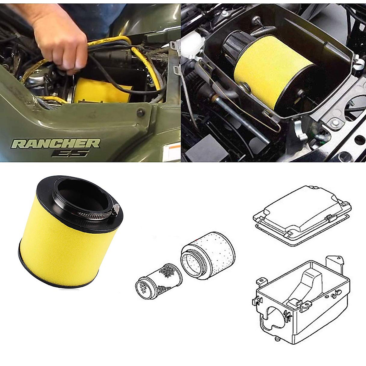 Air Filter Oil Filter Spark Plug for Honda Rancher 350 Foreman 400&450 Replace OE 17254-HN5-670