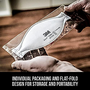 3M Aura Particulate Respirator 9205+ N95, Lightweight, 3 Panel Designed Helps Provide Comfortable and Convenient Respiratory Protection, 3-Pack