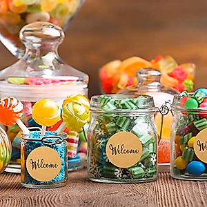 jijAcraft 96 Pcs - 2 inch Welcome Stickers, Kraft Stickers for Wedding Welcome, Round Paper Sticker for Wedding Party Favor Welcome Guests Labels