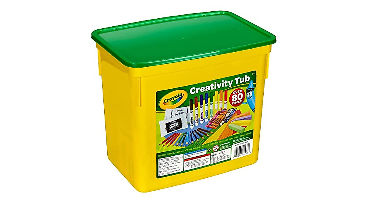 Crayola Creativity Tub - 80+ Art Supplies for Kids Ages 5+
