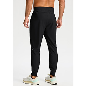 Soothfeel Men's Jogger Pants with Zipper Pockets Lightweight Athletic Workout Pants Gym Golf Joggers for Men Track Running (Black, XS)