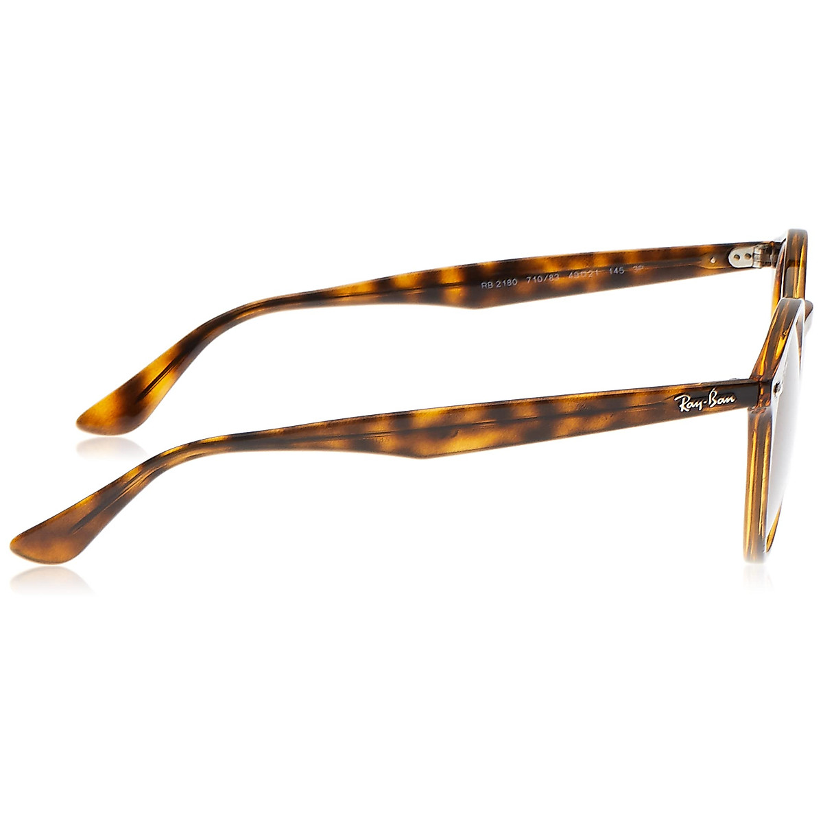 Ray-Ban RB2180 Round Sunglasses, Light Havana/Polarized Brown, 49 mm