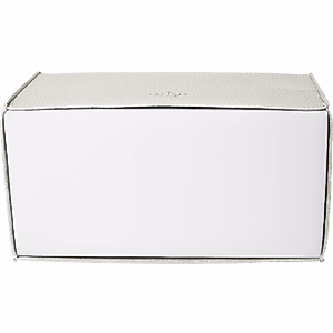 Carrotez Tissue Box Cover, [Refined] Modern PU Leather Rectangular Tissue Box Holder - Decorative Holder/Organizer for Bathroom Vanity Countertop, Night Stands, Office Desk 9.5"X5"X5" - White