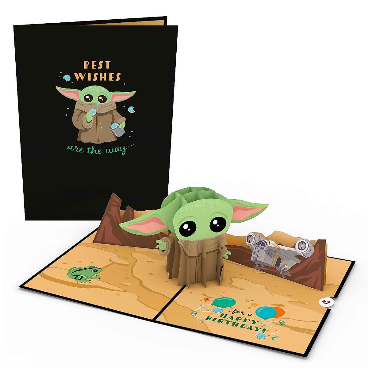 Lovepop Star Wars™ The Mandalorian™ Grogu™ Birthday Best Wishes Card, 5" x 7" - Pop Up Card for Kids, Yoda Greeting Card – Birthday Card For Husband