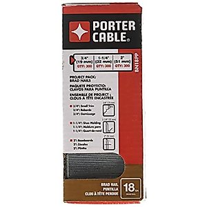 PORTER-CABLE Brad Nails, Project Pack, 18GA, 3/4 Inch - 300, 1-1/4-Inch - 300; 2-Inch - 300, 900-Pack (BN18PP)