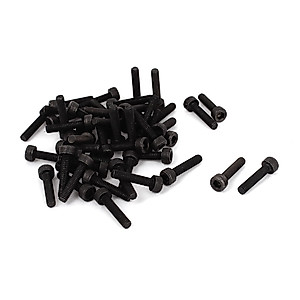 uxcell 50Pcs 3mm x 16mm Metal Hexagon Socket Head Cap Screws Bolts 19mm Length