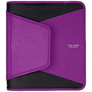 Five Star 1-1/2 Inch Zipper Binder, 3 Ring Binder, 3-Pocket Expanding File, Durable, Color Selected For You (28012)