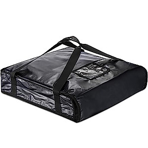 DEAYOU Large Pizza Bag, Insulated Pizza and Food Delivery Bag, Professional Thermal Pizza Warmer Bag, Hot Pizza Carriers for Transport, Catering, Moisture Free, Heavy Duty, 20" x 20" x 5", Black