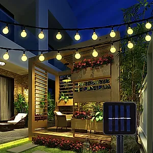 BAOANT Solar String Lights,Solar Patio Lights with 8 Modes,Waterproof Crystal Ball Solar Powered String Lights for Garden,Home Patio,Lawn,Wedding,Party,Christmas Decor (Warm White)