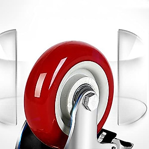 Castors Swivel Castor Wheels Industrial Plate Casters, for Furniture Table Shopping Cart Trolley Workbench, Silent Caster for Furniture, 2 Casters with Brake and 2 Without Brake Castor Wheel (Color :