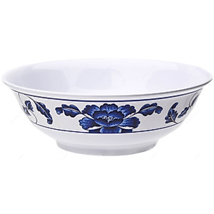 Melamine Oriental Pho Noodle Soup Bowl, 52 Ounce, Lotus Design, Set of 6