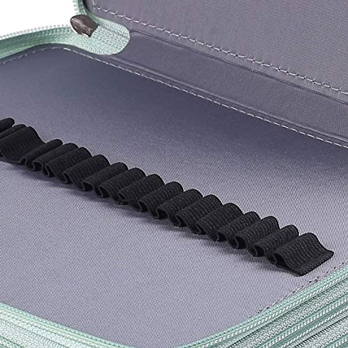 Shulaner 120 Slots Colored Pencil Case with Zipper Closure Large Capacity Green Rose Oxford Pen Organizer Flower Pencil Holder for Artist