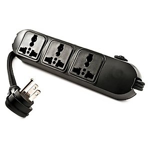 SEVENSTAR SS 60 Universal Power Strip 3 Outlets for 110V-250V Worldwide Travel with Surge/Overload