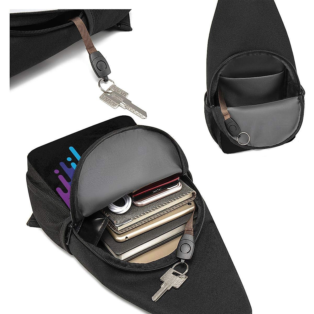 Gay Homosexual Lesbian Rainbow Lips Pride Sling Backpack Hiking Daypack Crossbody Shoulder Bag