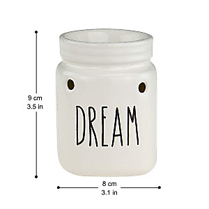STAR MOON Mason Jar Candle Warmer for Rae Dunn Inspired Decor Wax Warmer for Scented Wax Plug in Wax Warmer with One More Bulb Home Decor Wall Decor White (Dream)