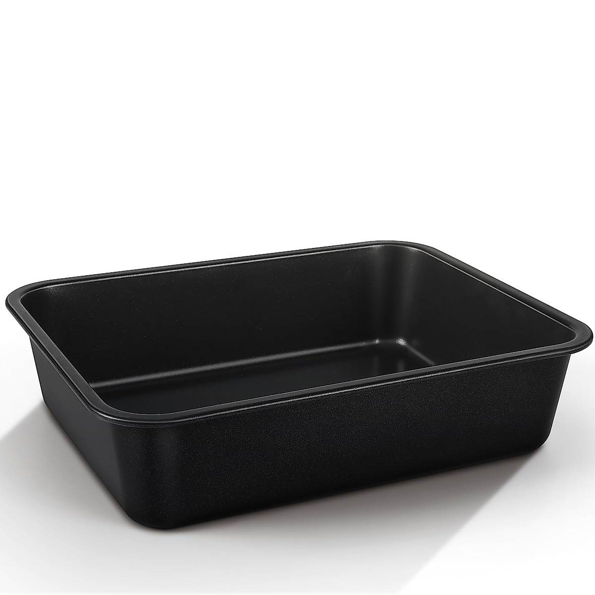 P&P CHEF 12.7 Inch Lasagna Pan, Nonstick Rectangular Baking Cake Pan for Brownie Lasagna, Deep Roasting Pan for Oven Use, Stainless Steel Core & 3.2 Inch Deep Side, Healthy & Sturdy, Black