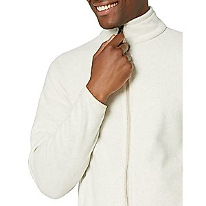 Amazon Essentials Men's Full-Zip Polar Fleece Jacket (Available in Big & Tall), Oatmeal Heather, Large