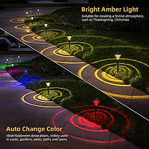 Fudosa Solar Pathway Lights, Warm/Color Changing Solar Garden Lights Outdoor Waterproof for Yard Path, Walkway, Driveway, Landscape Lighting, 4 Packs
