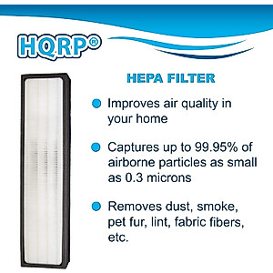 HQRP Filter Kit compatible with InvisiClean IC-7028 4 in 1 Full Size Tower model, 2pcs Cartridge Filters & 4-Pack Carbon Activated Pre-Filters