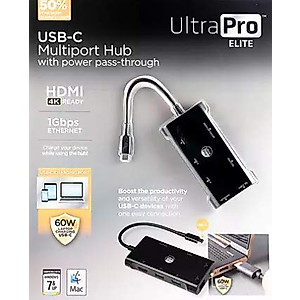 UltraPro Elite USB-C Multiport Hub with Power Pass-Through