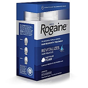 Men's Rogaine 5% Minoxidil Foam for Hair Loss and Hair Regrowth, Topical Treatment for Thinning Hair, 3-Month Supply