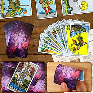 DEBIDSTL Tarot Cards for Beginners,78 Classic Tarot Cards Deck with Guidebook and Velvet Storage Bag,Durable Tarot Cards,Fortune Telling Games (Purple)